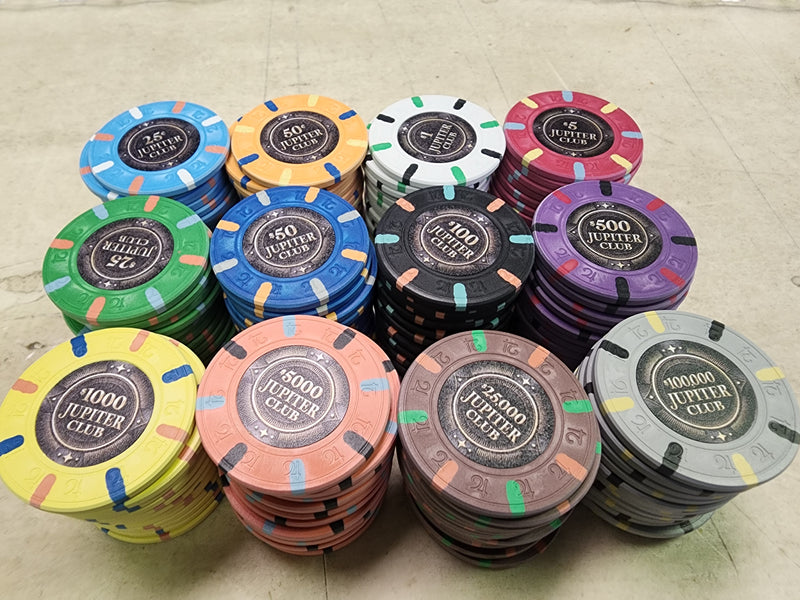 500 Jupiter Club 43mm Pure Clay Poker Chips